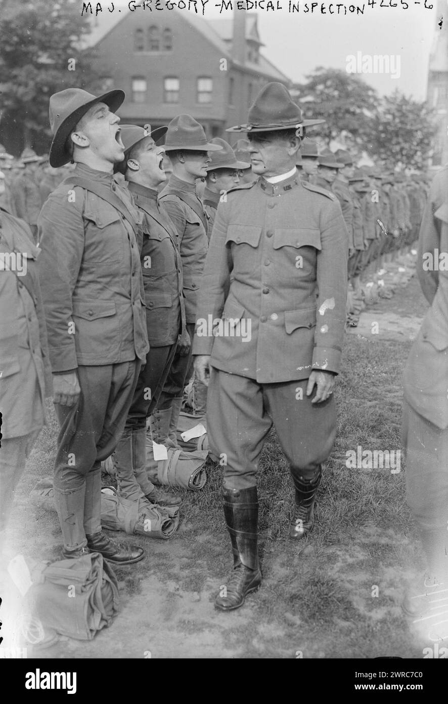 Maj. Gregory, Medical Inspection, Photograph shows Major Gregory ...