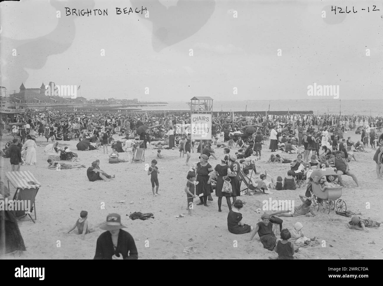 Brighton Beach, Photograph shows crowds on Brighton Beach, Brooklyn ...