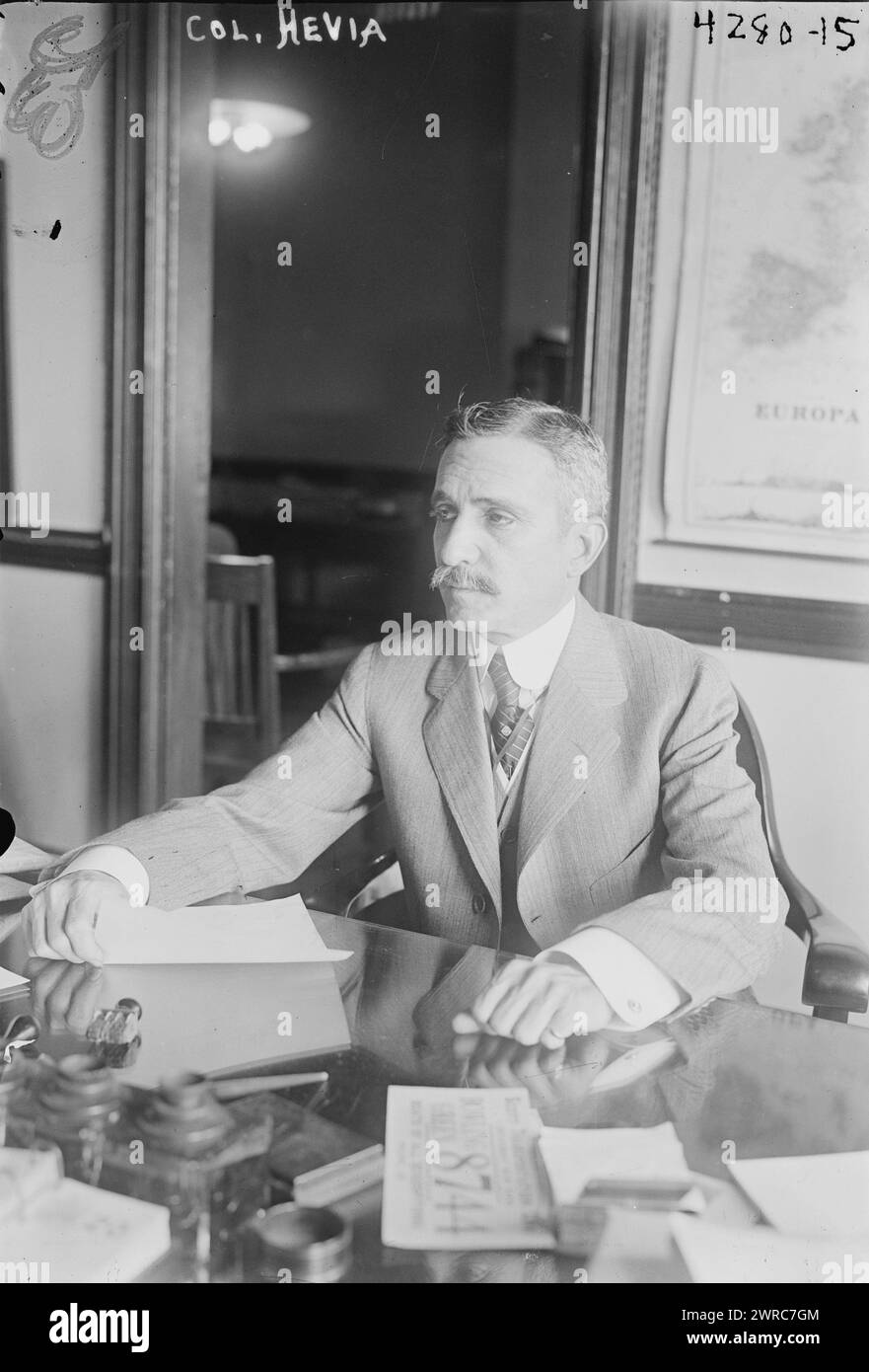 Col. Hevia, Photograph shows Aurelio Hevia (1866-1945), Minister of War ...