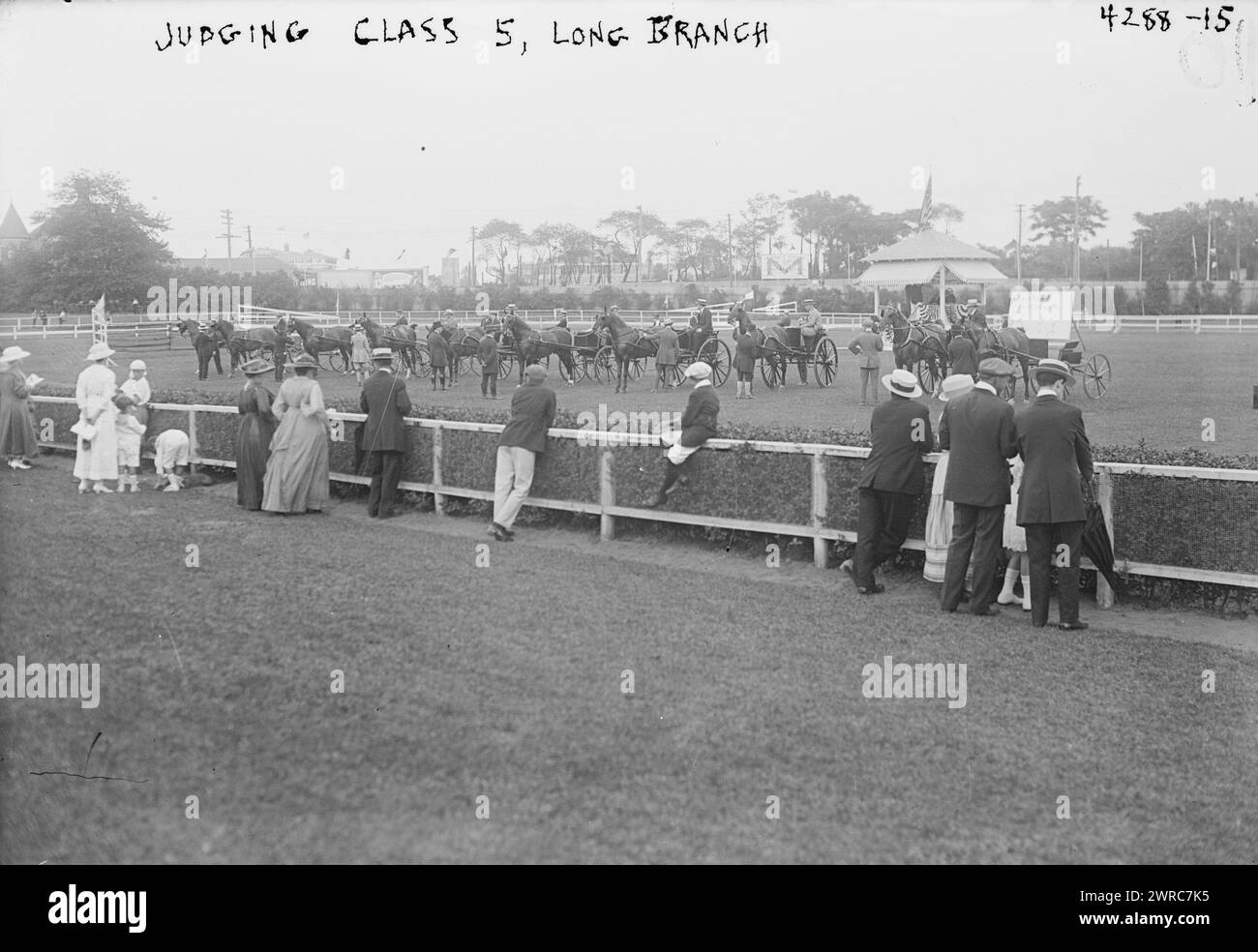 Judging Class 5, Long Branch, Photograph shows spectators watching the ...