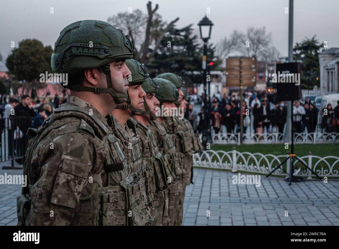 Istanbul, Turkey. 11th Mar, 2024. Turkish soldiers wait for warning ...