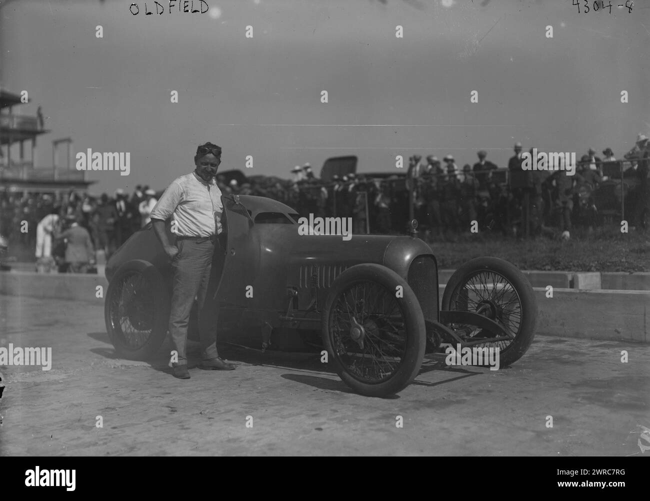 Oldfield, Photograph shows Berna Eli 'Barney' Oldfield (1878-1946), an ...