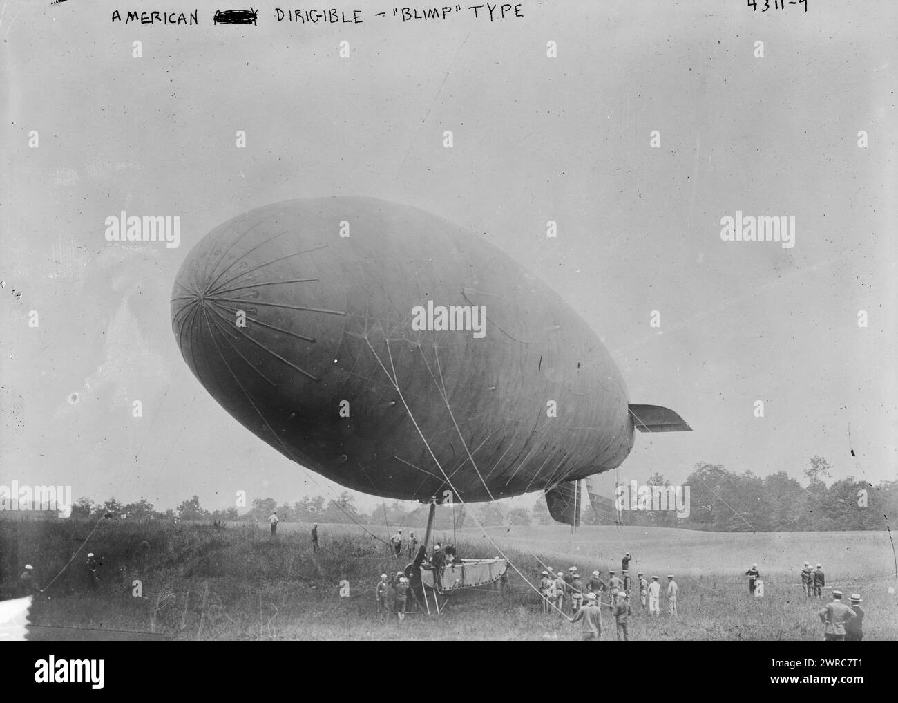 American dirigible, 'blimp' type, between ca. 1915 and ca. 1920, Glass ...