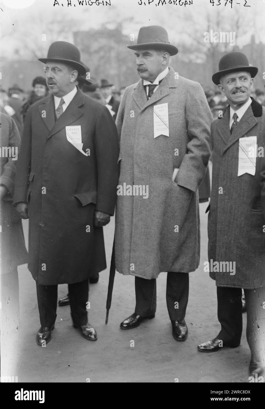 A.H. Wiggin & J.P. Morgan, Photograph shows (left to right) Albert H ...