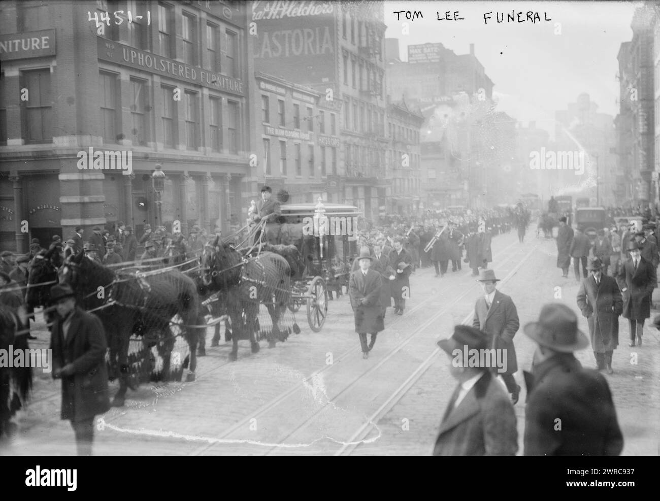 Tom Lee Funeral, Photograph shows the funeral procession of Tom Lee ...