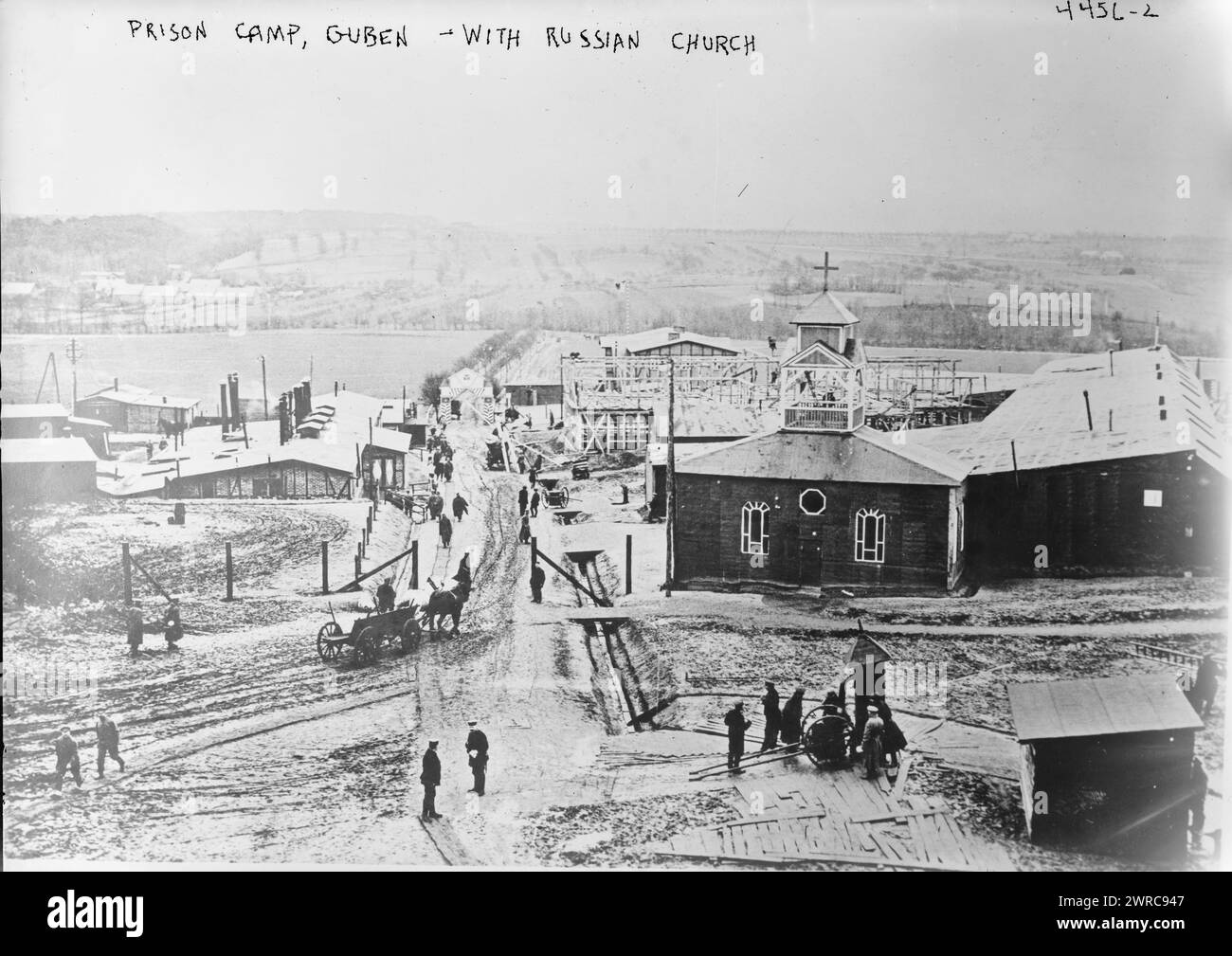 Prison Camp, Guben, with Russian Church, Photograph shows a Russian ...