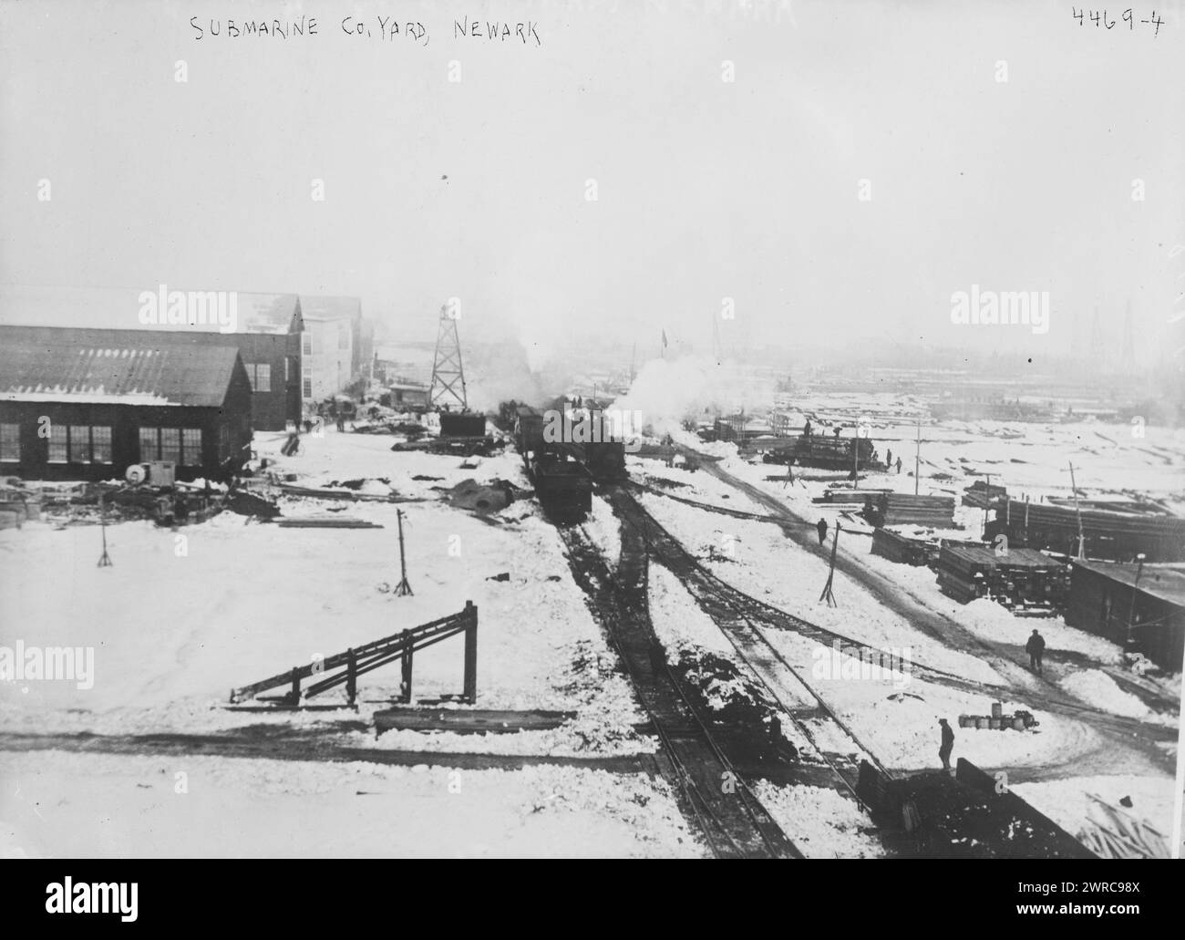 Submarine Co. yard, Newark, Photograph shows the Newark Bay Shipyard ...