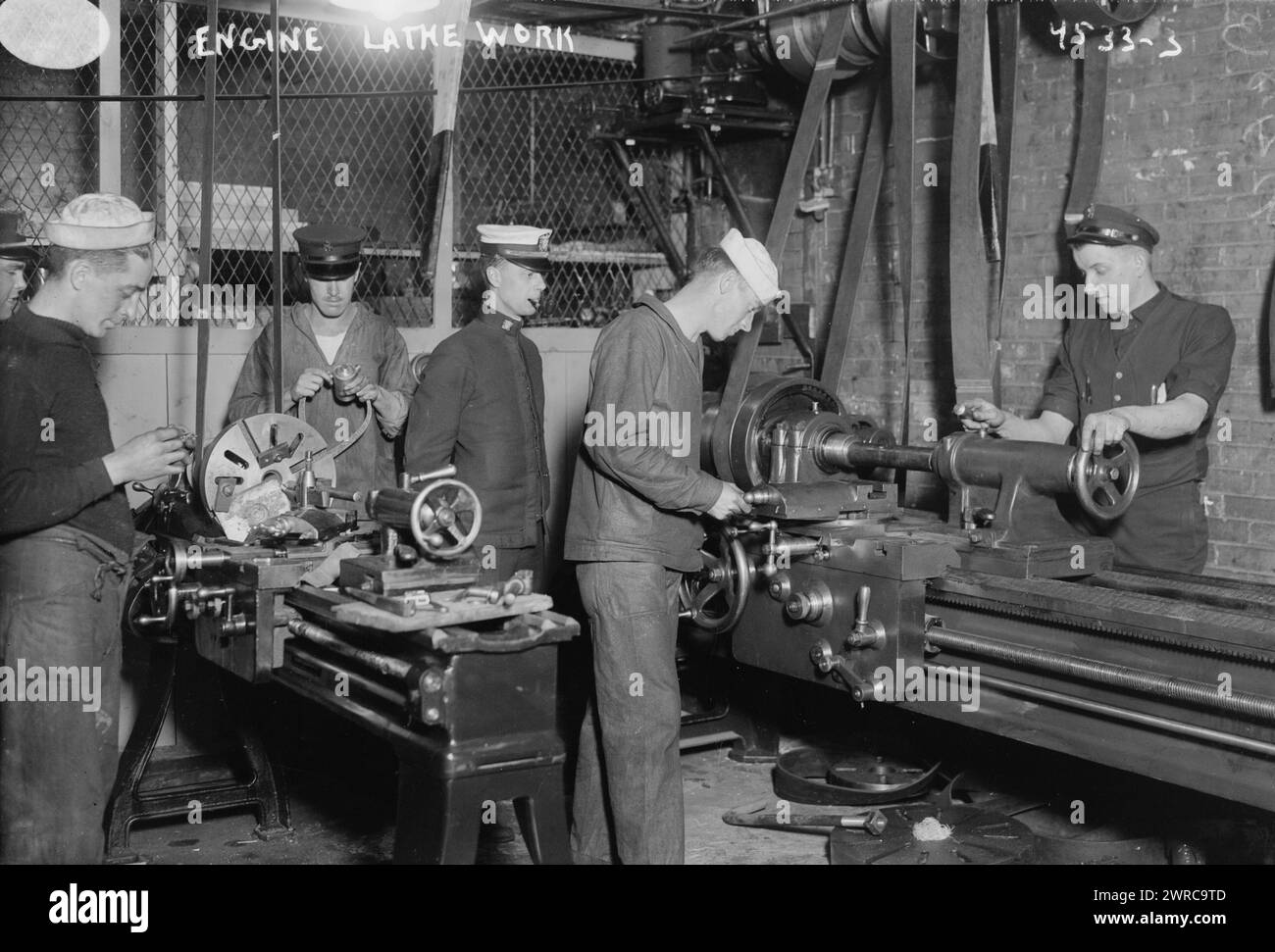 Engine lathe work, between ca. 1915 and ca. 1920, Glass negatives, 1 ...