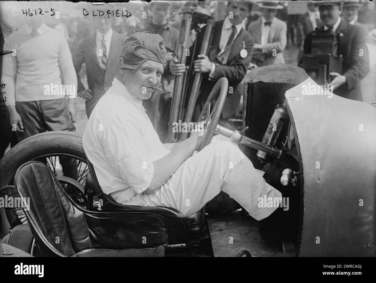 Oldfield, Photograph shows Berna Eli 'Barney' Oldfield (1878-1946), an ...