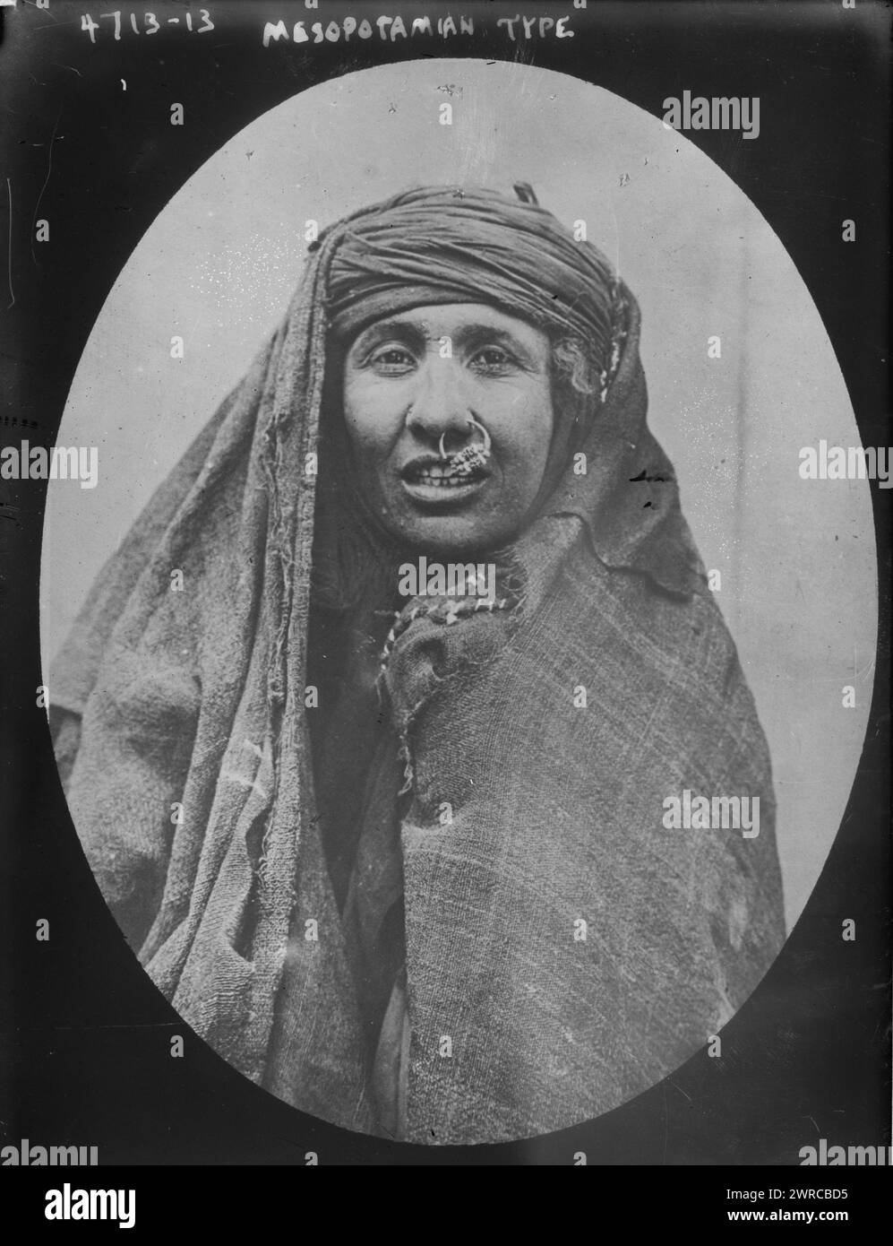 Mesopotamian type, Photograph shows half-length portrait of a woman ...