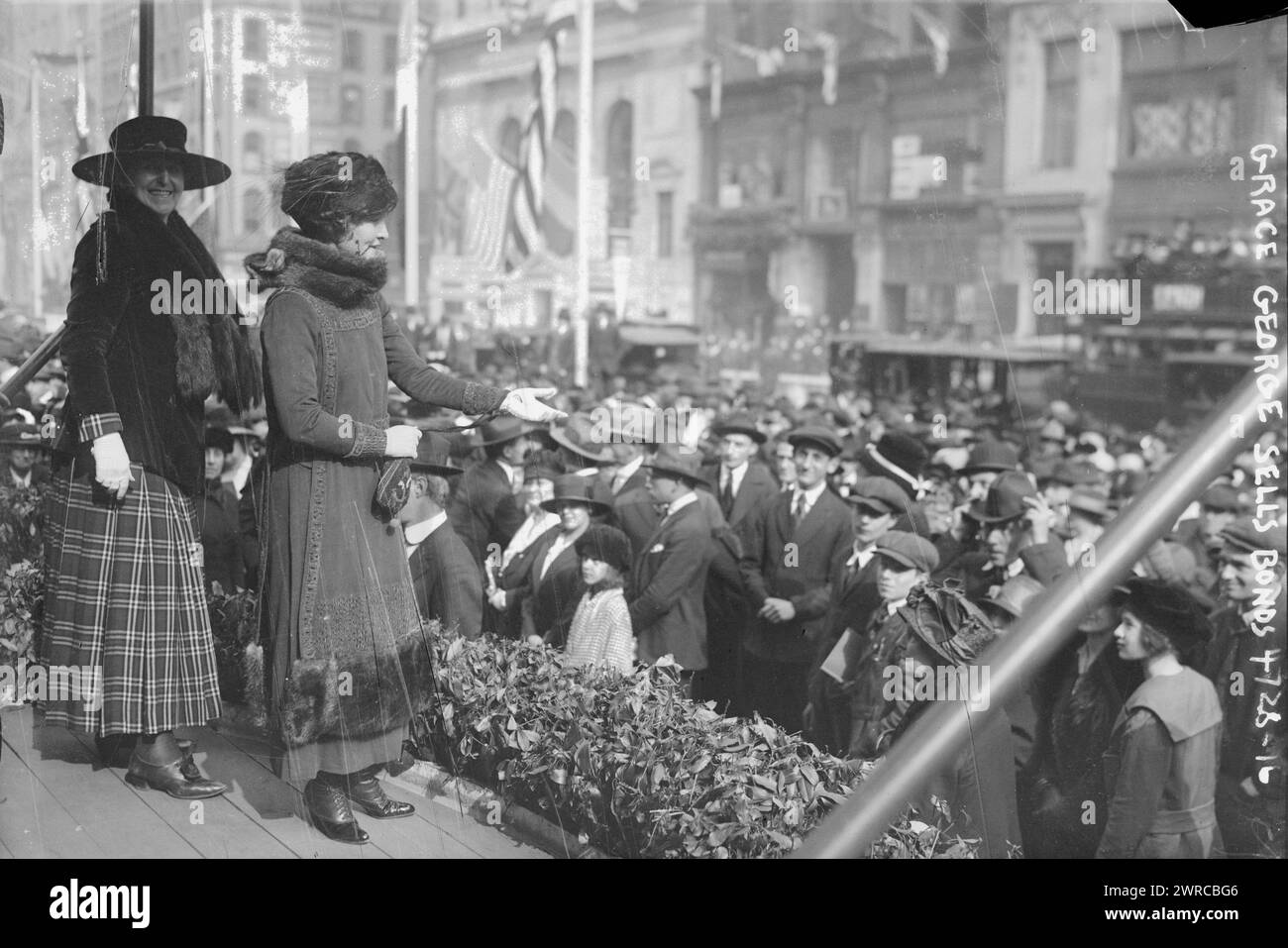 Grace George sells bonds, Photograph shows Alice Fischer and Grace ...