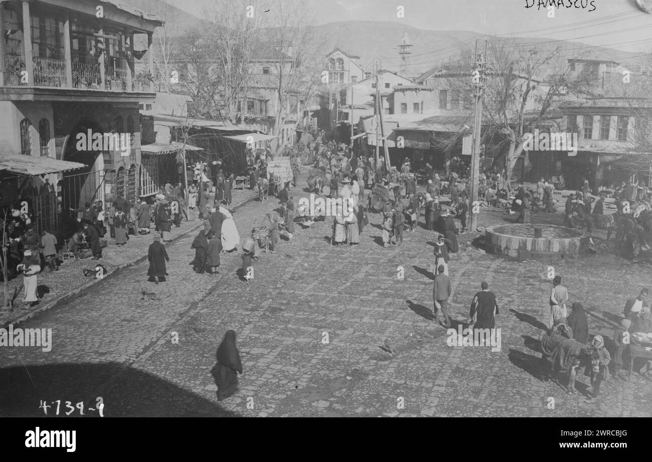 Damascus, Photograph shows aerial view of street scene in Damascus ...