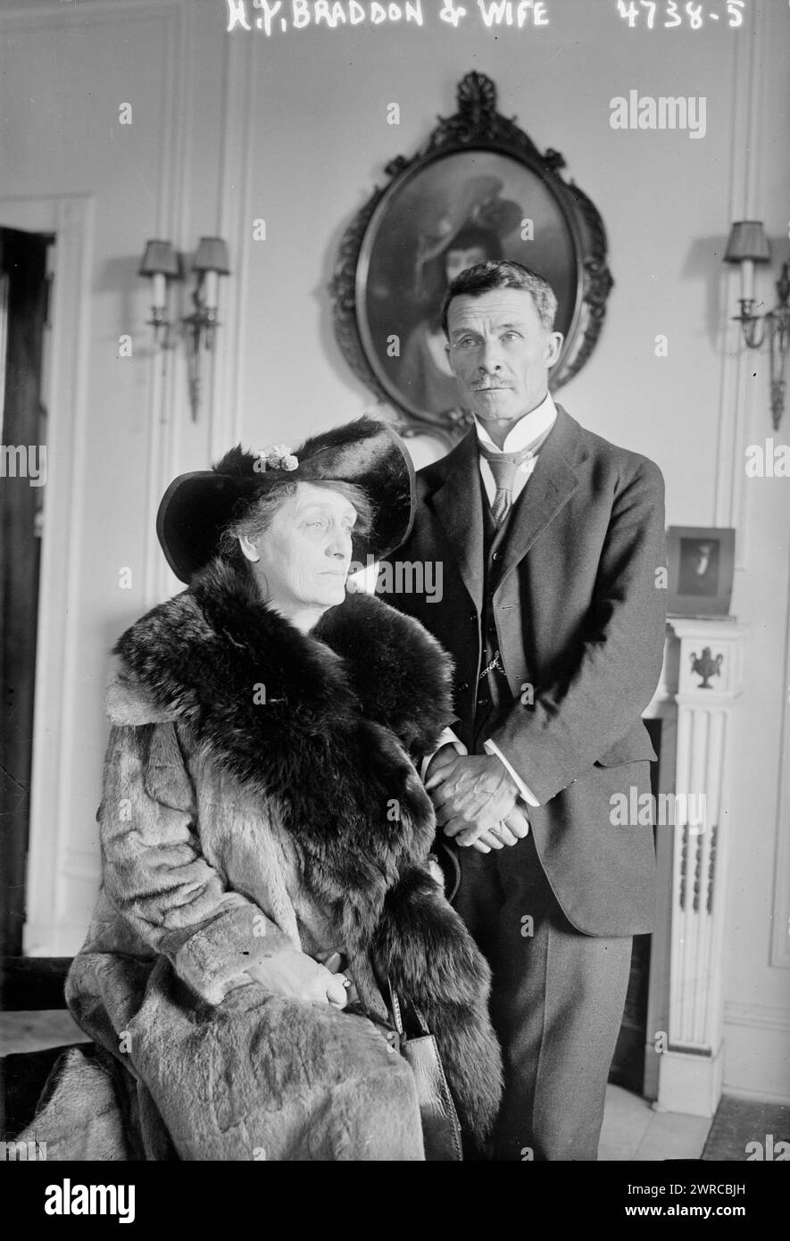 H.Y. Braddon & wife, Photograph shows Sir Henry Yule Braddon (1863-1955 ...