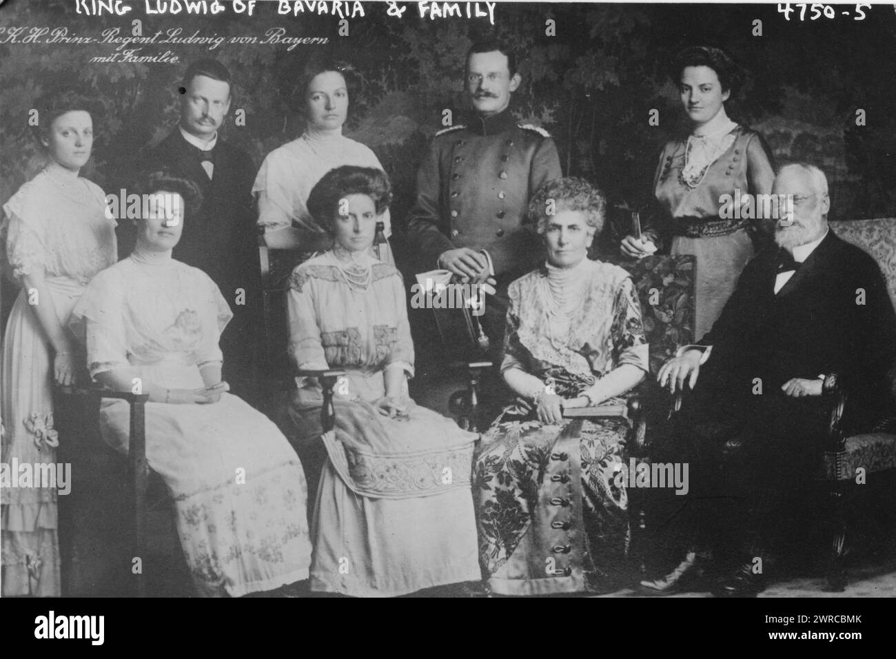 King Ludwig of Bavaria & Family, between ca. 1915 and ca. 1920, Glass ...