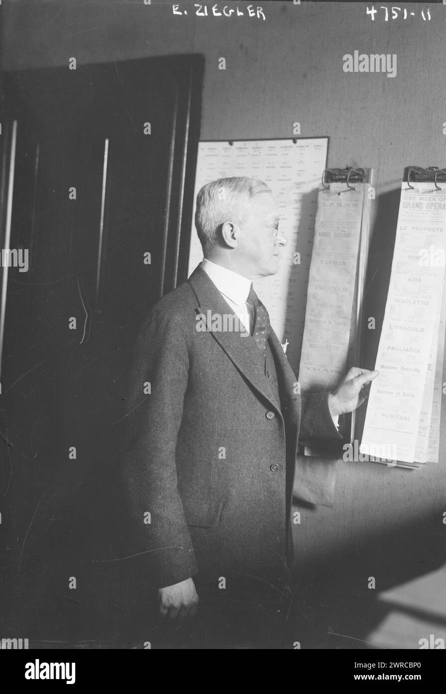E. Ziegler, Photograph shows opera manager Edward Ziegler (1870-1947 ...