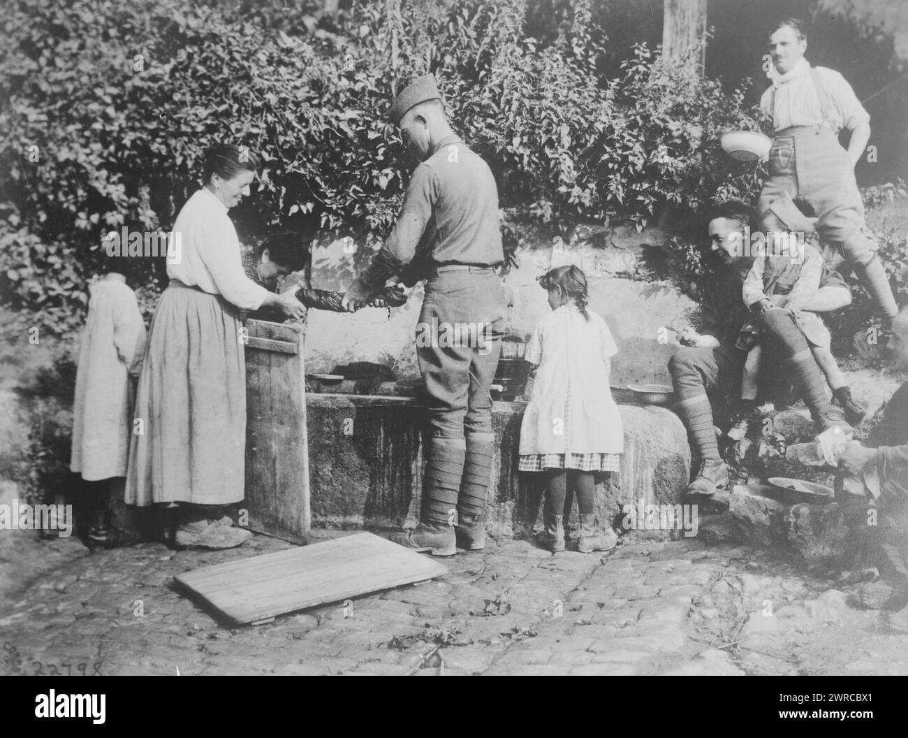U.S. soldiers in France, Photograph shows an American soldier doing his ...