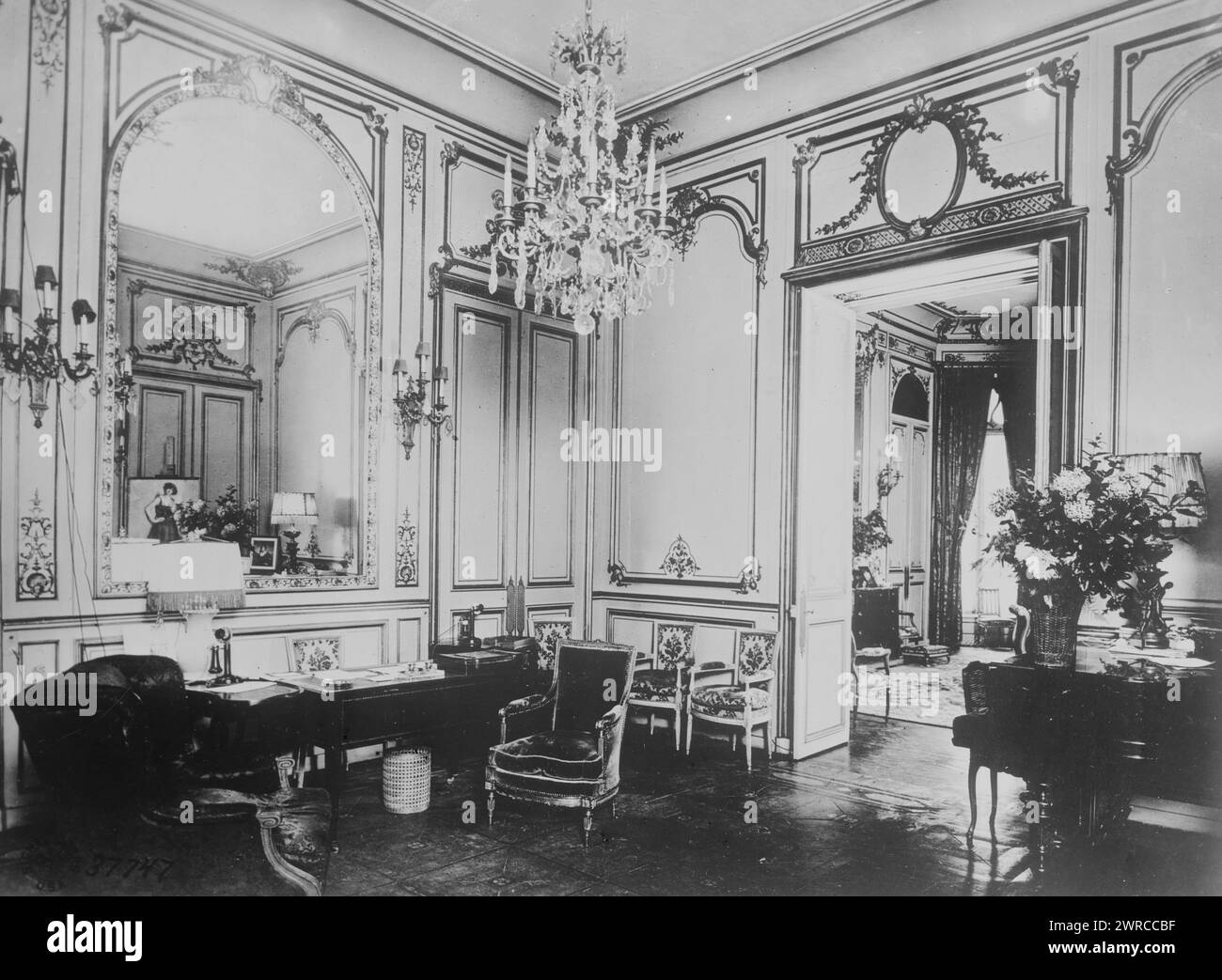 Col. House's Office, Paris, Photograph shows the office of American ...