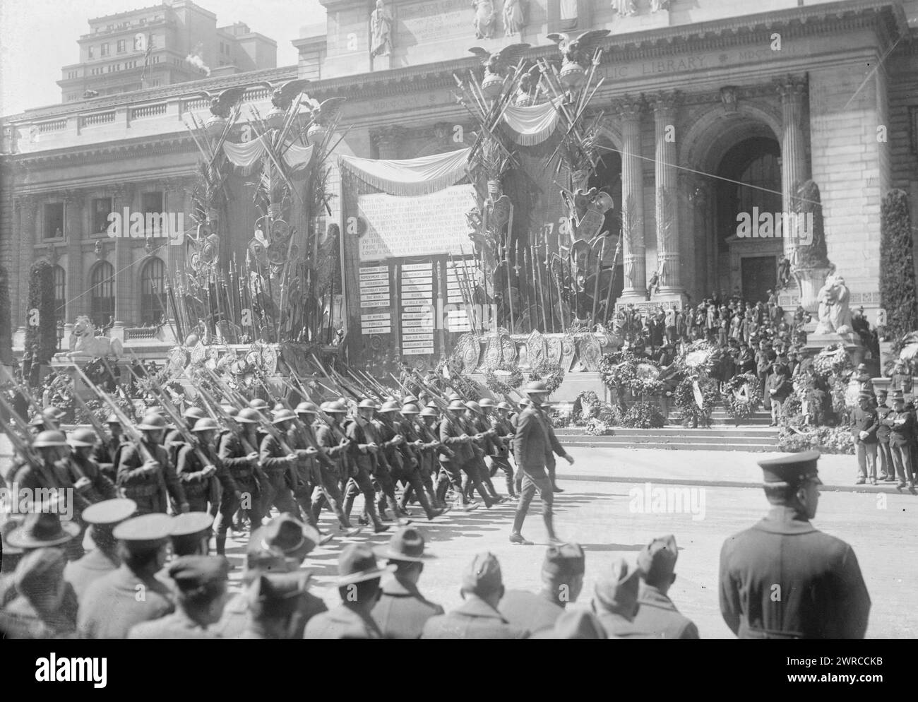 27th Division, Photograph shows parade for the soldiers of the U.S ...