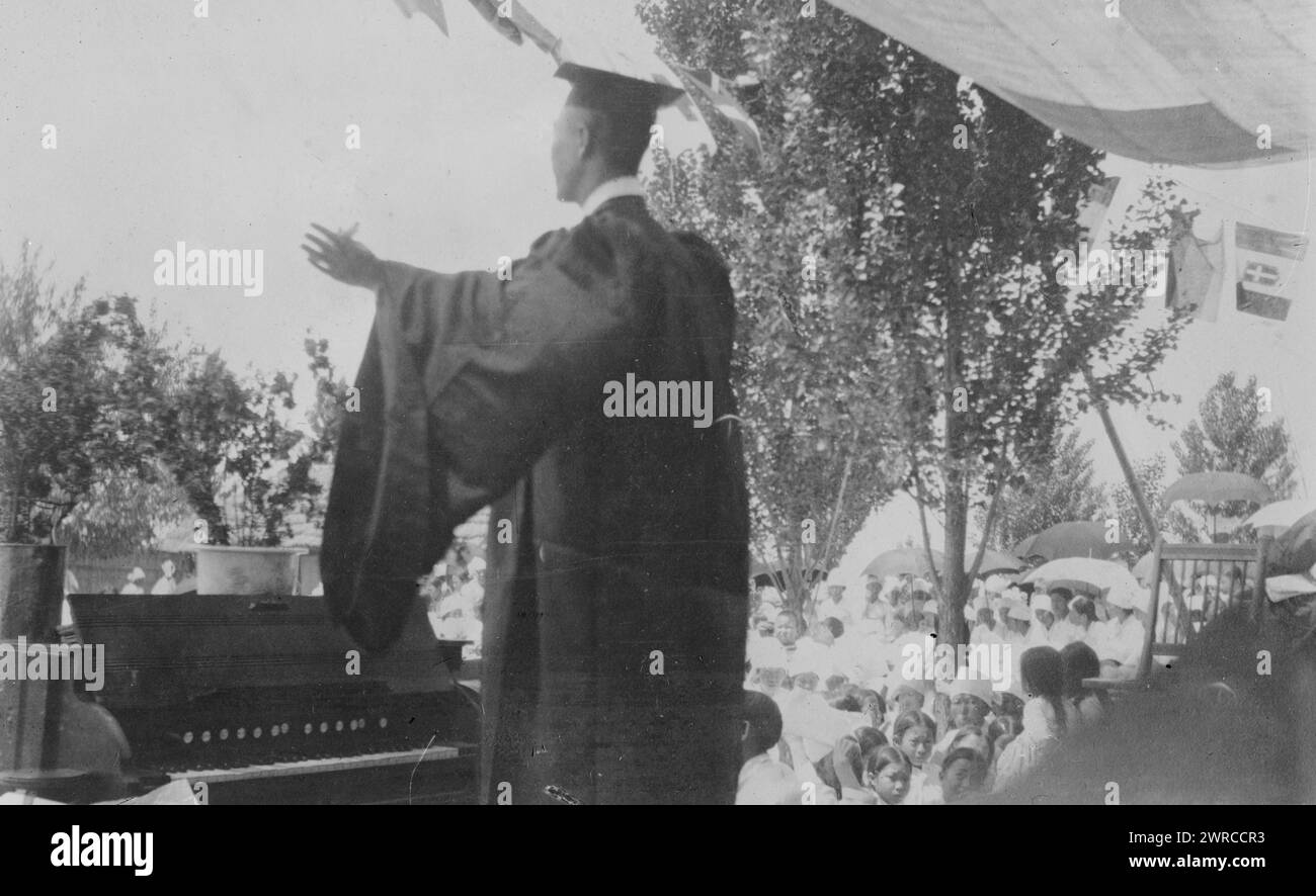 College orator, Pyeng Yang, Korea, Photograph shows a college Korean ...