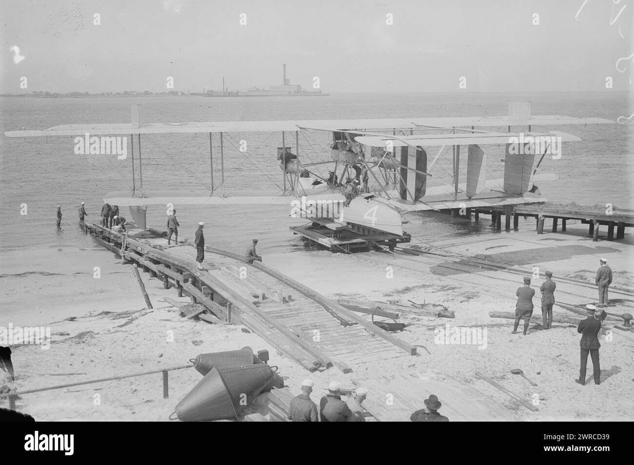 NC-4, Photograph shows the NC-4 Curtiss NC flying boat airplane which ...