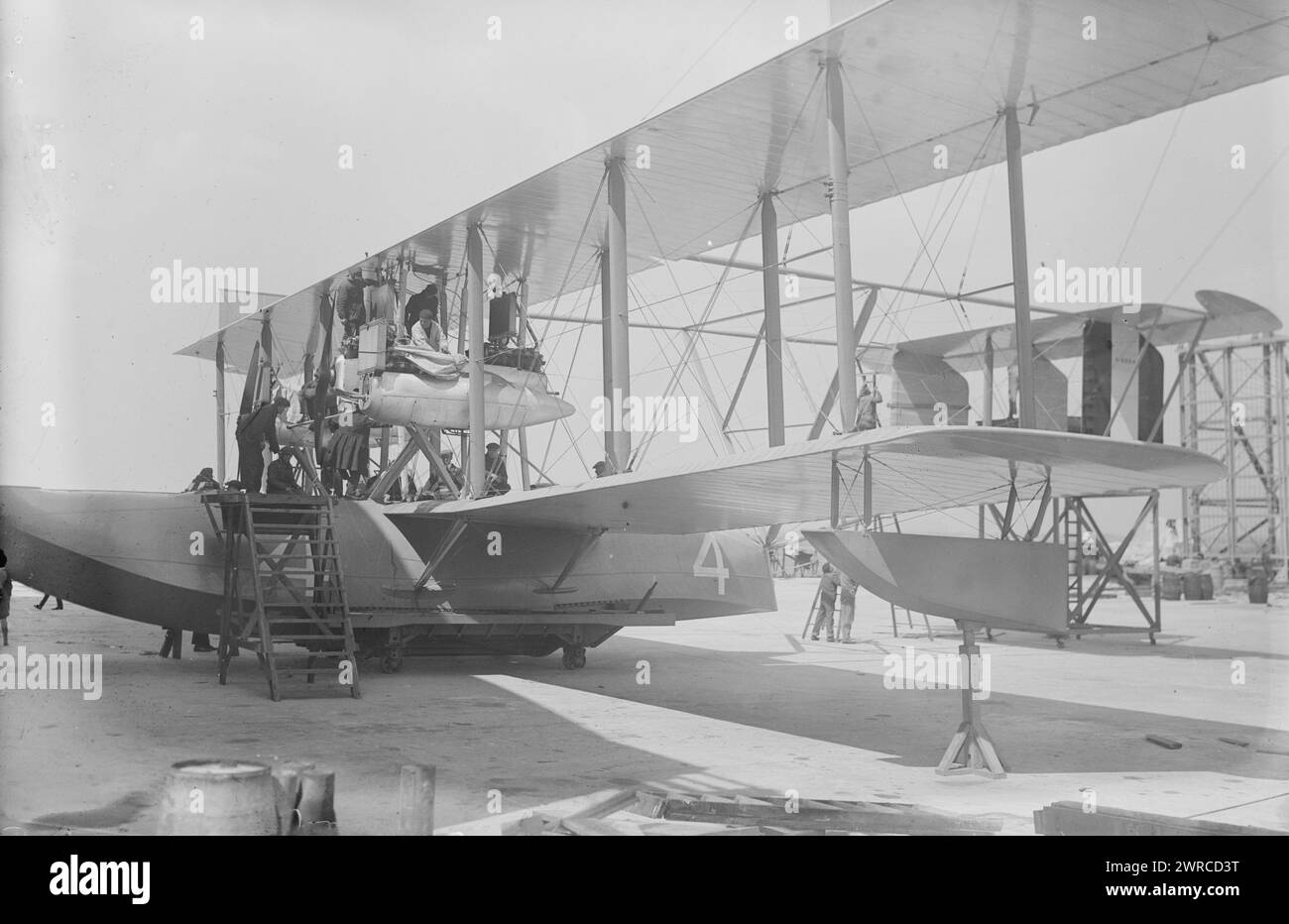 NC-4, Photograph shows the NC-4 Curtiss NC flying boat airplane which ...