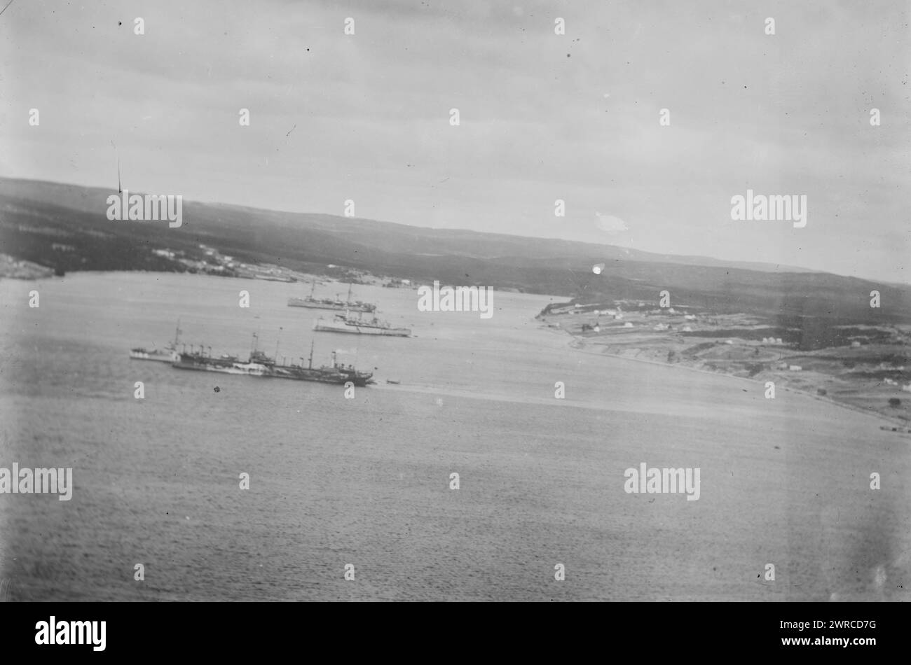 Trepassey Bay, U.S. naval ships, Photograph shows the USS Hisko, USS ...
