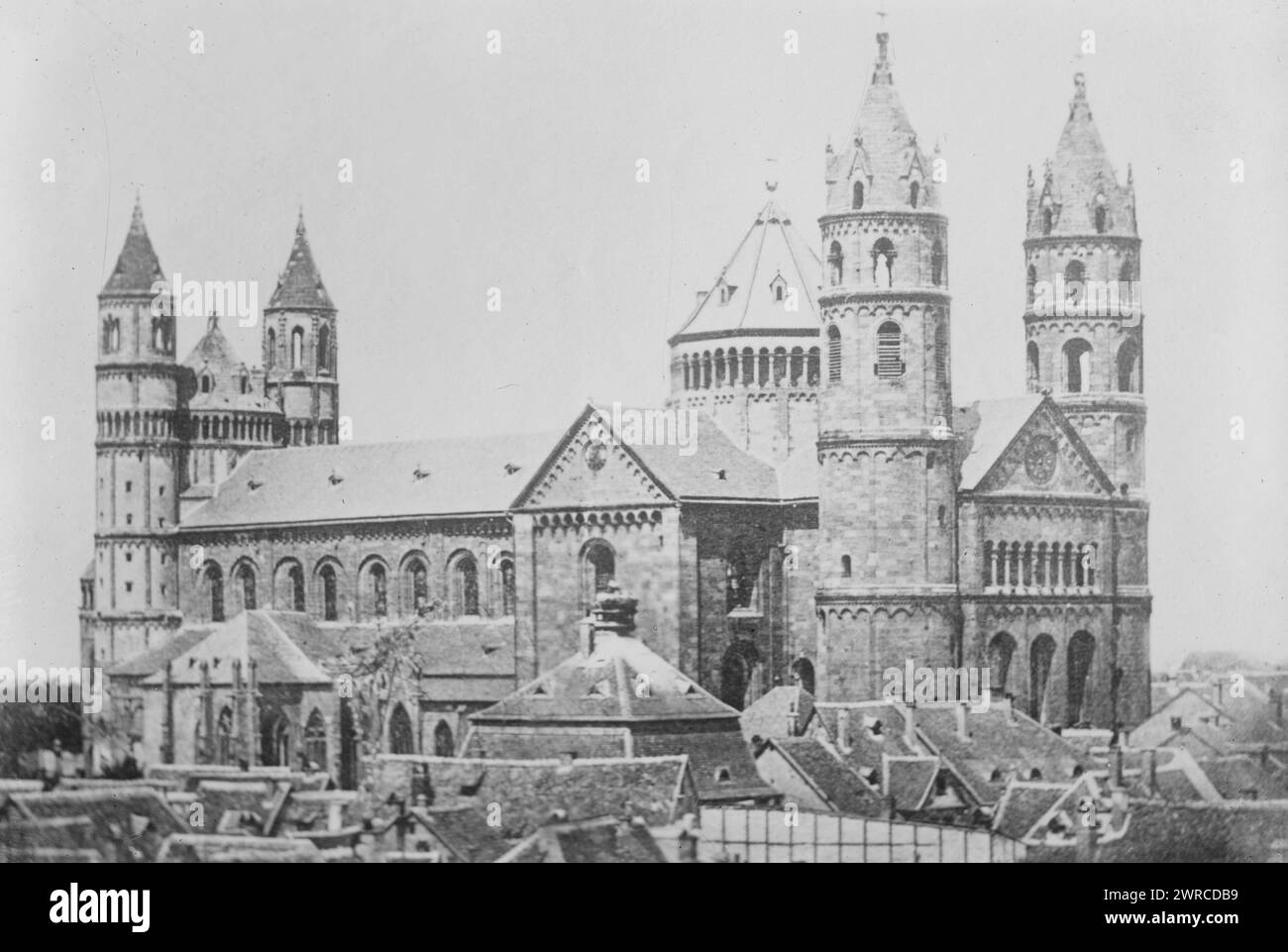 Cathedral, Worms, Photograph shows the St Peter's Dom (Wormser Dom), a ...