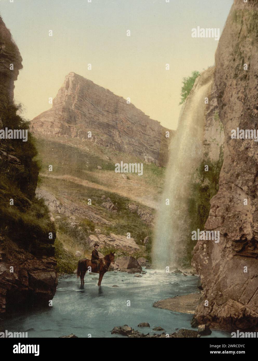 The waterfall Orjechowoi Balkje, Kisslowodzk, (i.e., Kislovodsk ...