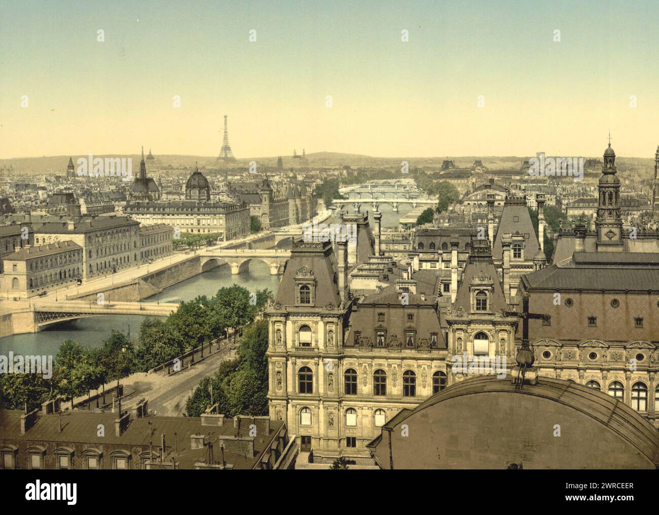 Panorama of the seven bridges, Paris, France, between ca. 1890 and ca ...