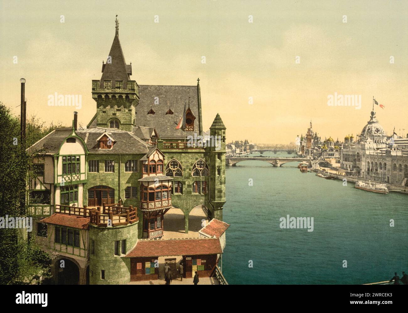 Ancient Paris and perspective of the bridges, showing Army and Navy ...