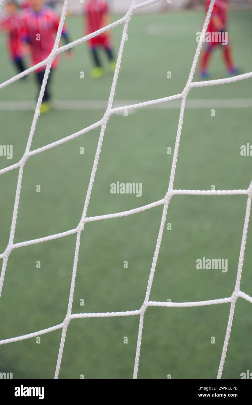 Football net green background hi-res stock photography and images - Alamy