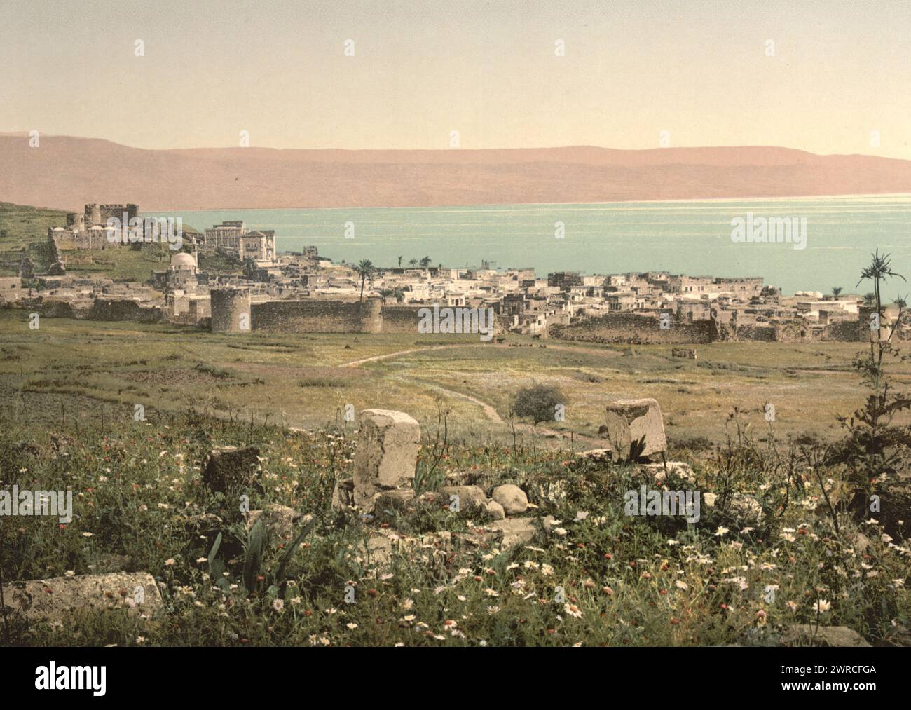 Panoramic view, Tiberias, Holy Land, (i.e., Israel), between ca. 1890 ...