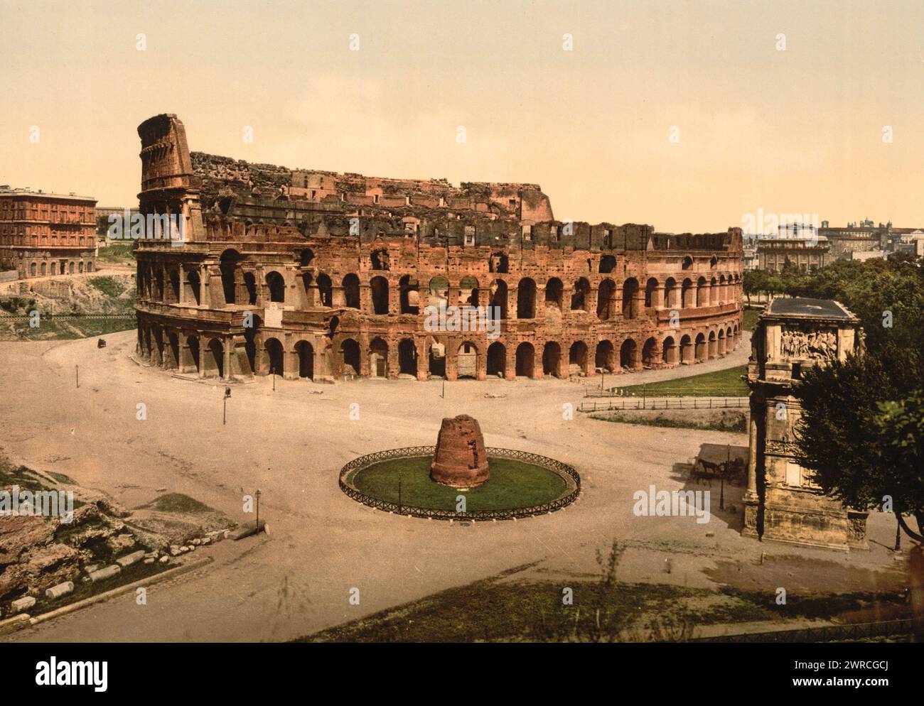 The Colisuem and Meta Sudans, Rome, Italy, between ca. 1890 and ca ...