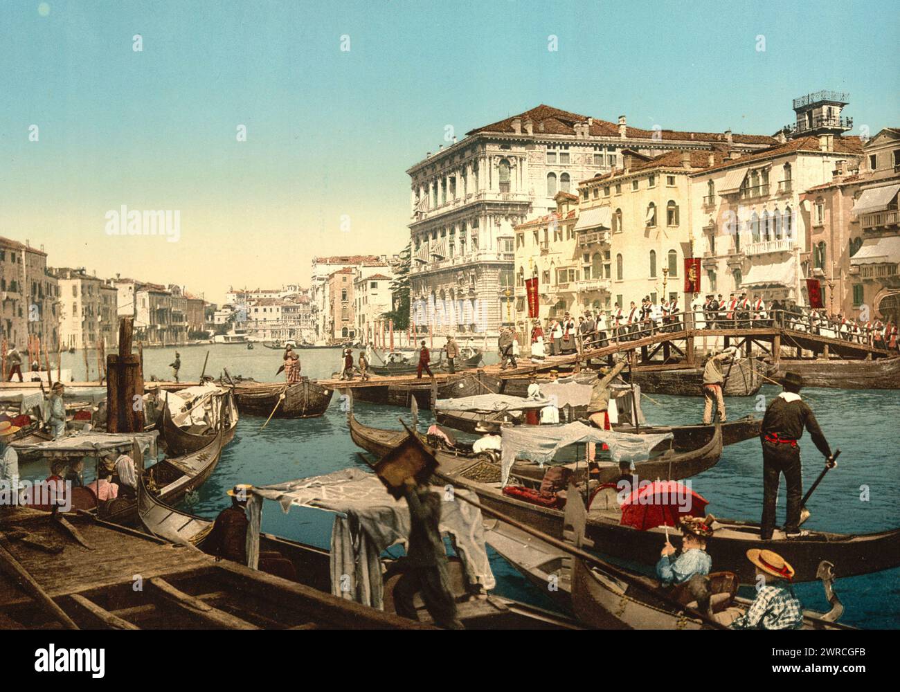 Procession over the Grand Canal, Venice, Italy, between ca. 1890 and ca ...