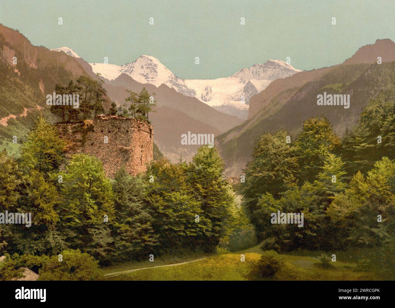 Interlaken, the Ruins of Unspunnen, Bernese Oberland, Switzerland ...