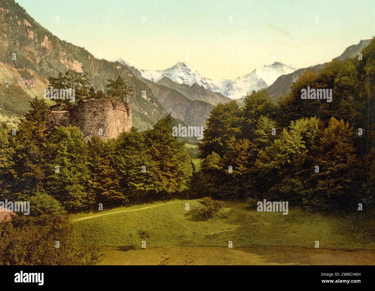 Interlaken, the ruins of Unspunnen, Bernese Oberland, Switzerland ...