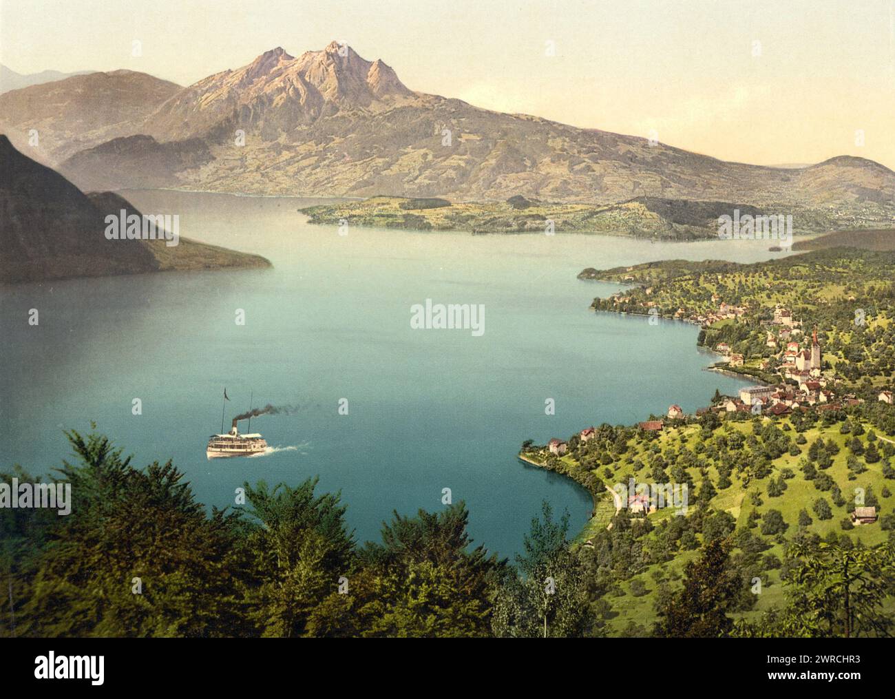 Urnersee and Pilatus, Lake Lucerne, Switzerland, between ca. 1890 and ...