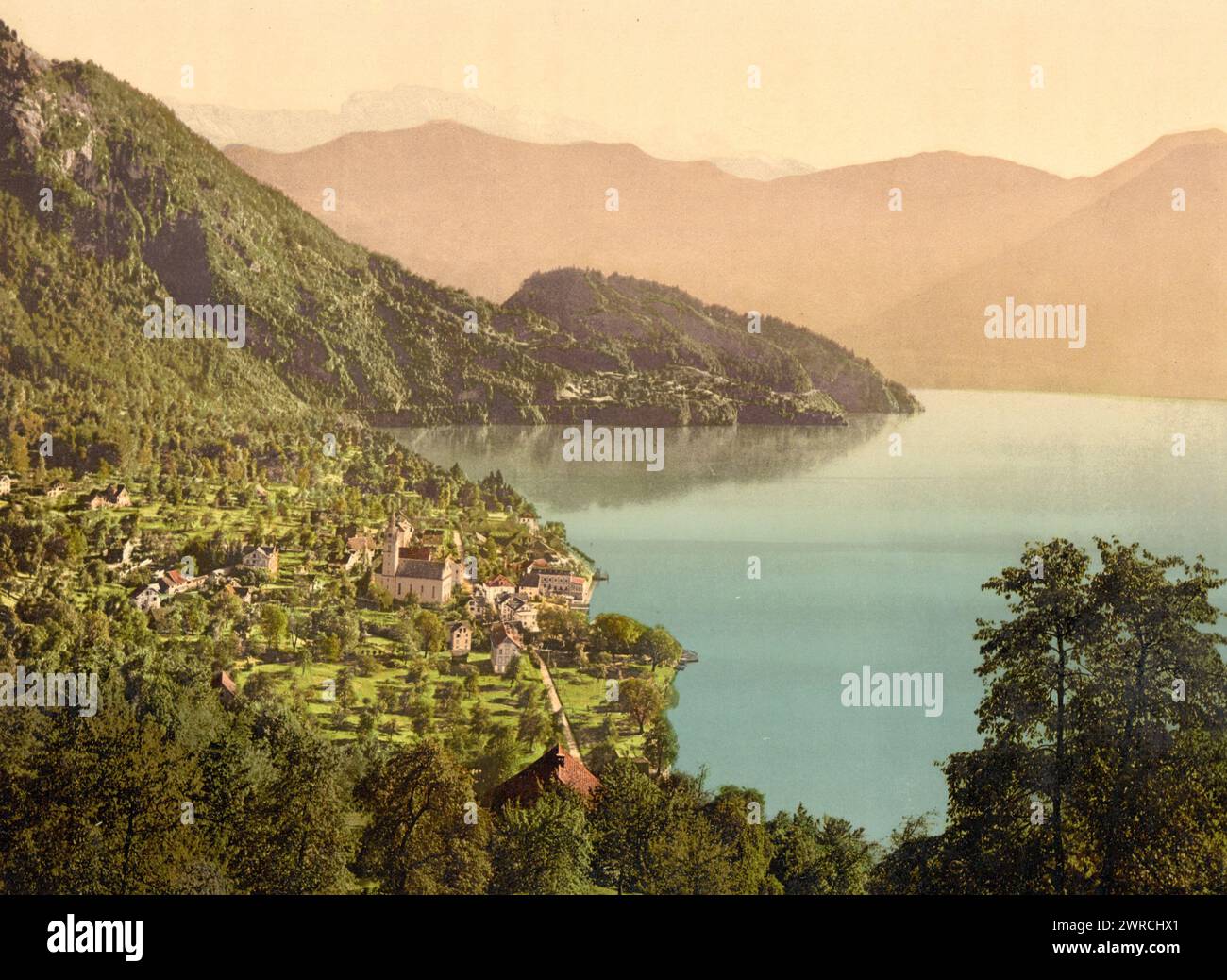 Vitznau, railway, Rigi, Switzerland, between ca. 1890 and ca. 1900 ...