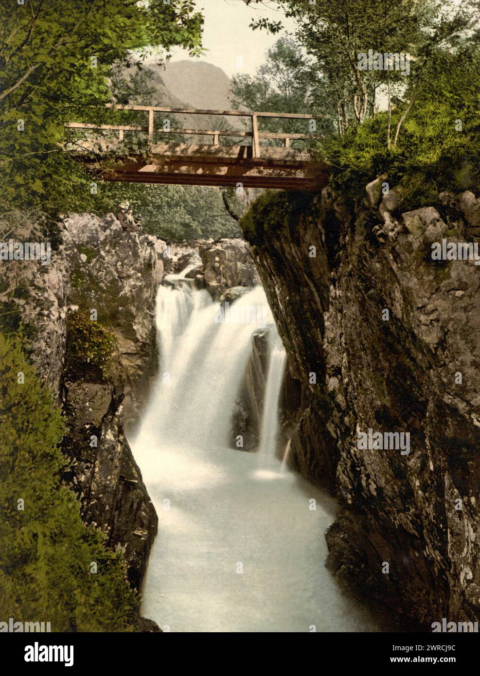 Lower fall, Glen Nevis, Fort William, Scotland, between ca. 1890 and ca ...