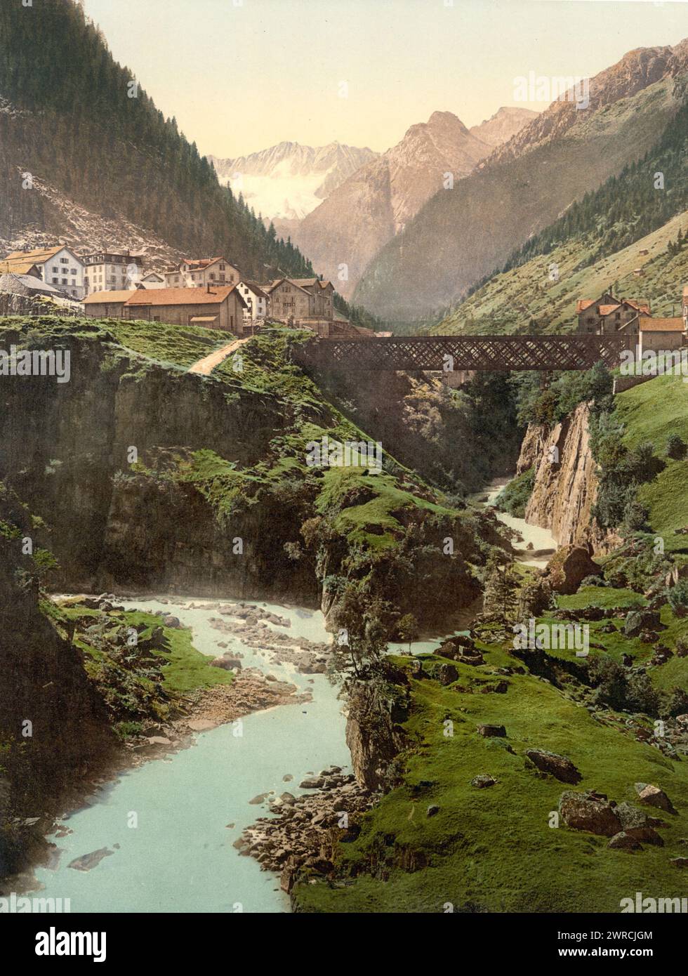 Goschenen and the Damma Glacier, St. Gotthard Railway, Switzerland ...