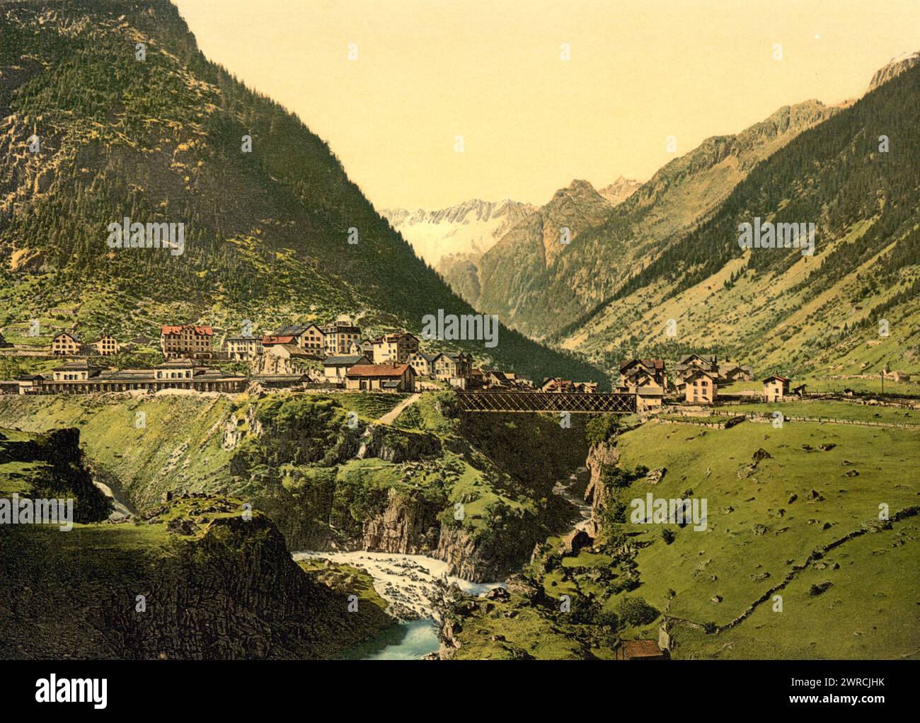 Goschenen, general view, St. Gotthard Railway, Switzerland, between ca ...