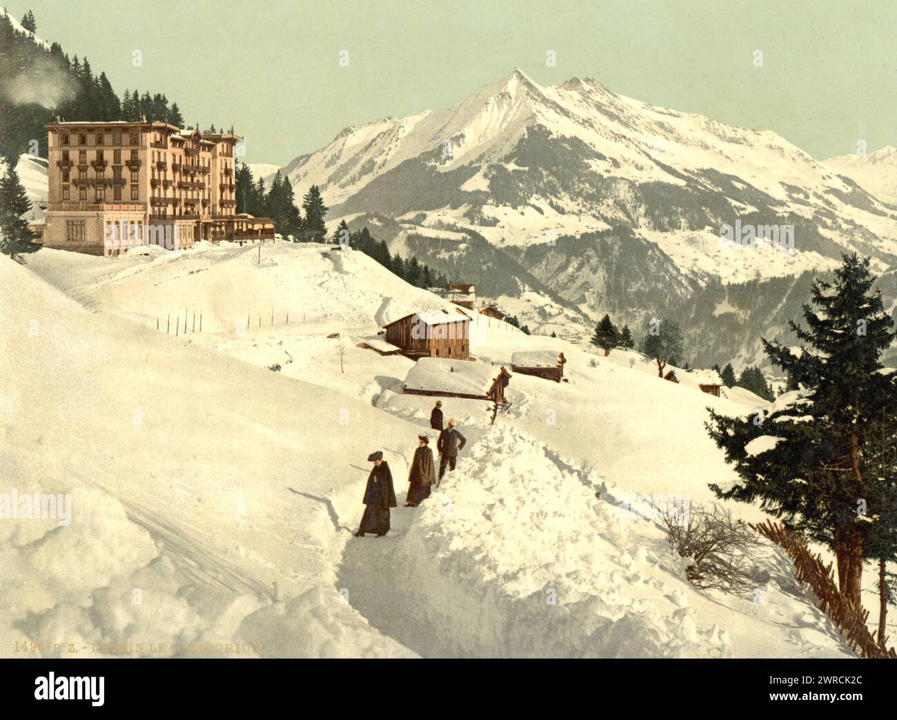Leysin, the sanatorium and Chaussy in winter, Vaud, Canton of ...