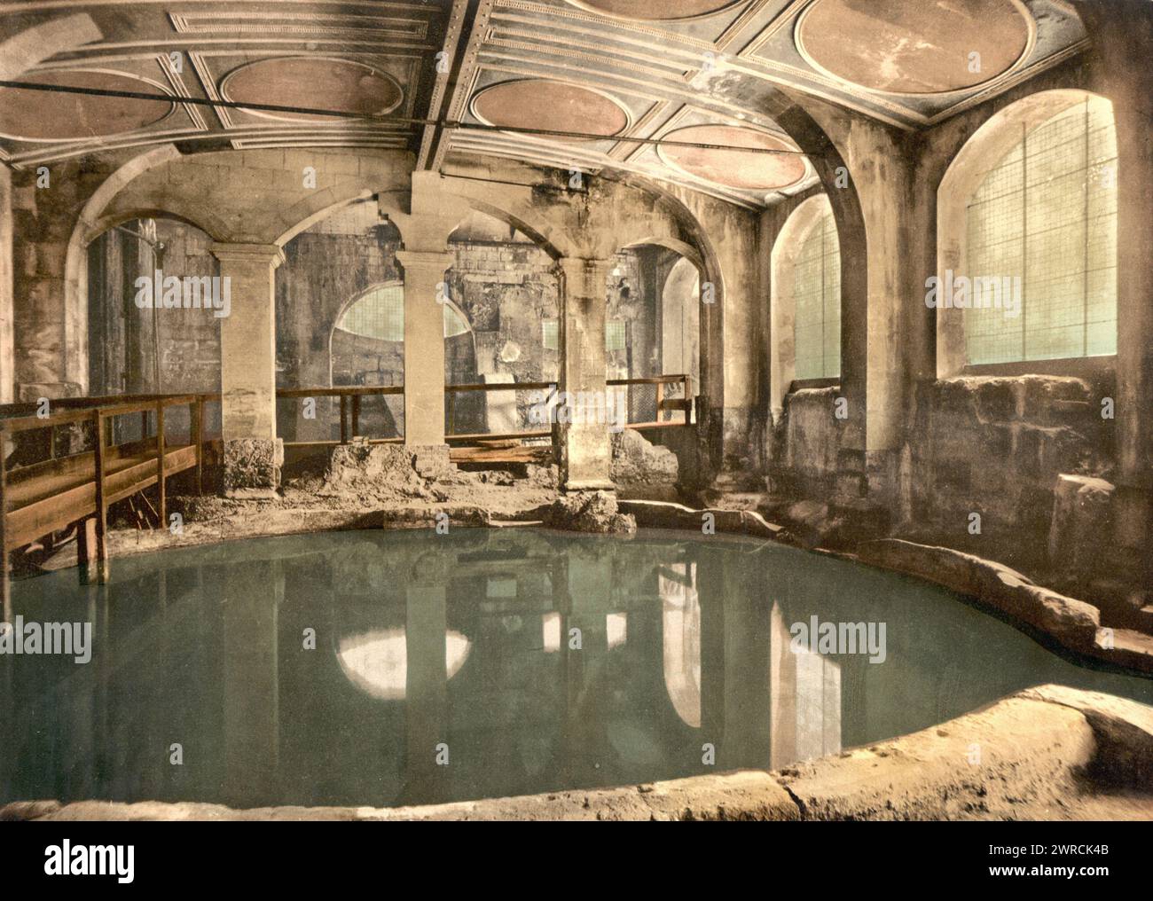 Roman Baths and Abbey, Circular Bath, Bath, England, between ca. 1890 ...