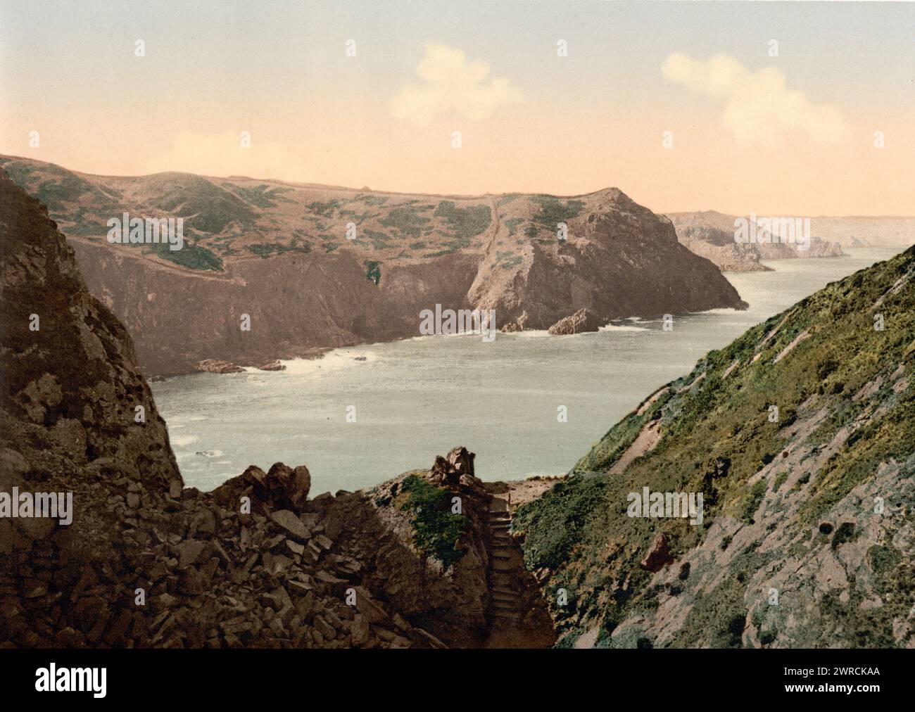 Jersey, coast from the Devil's Hole, Channel Islands, between ca. 1890 ...