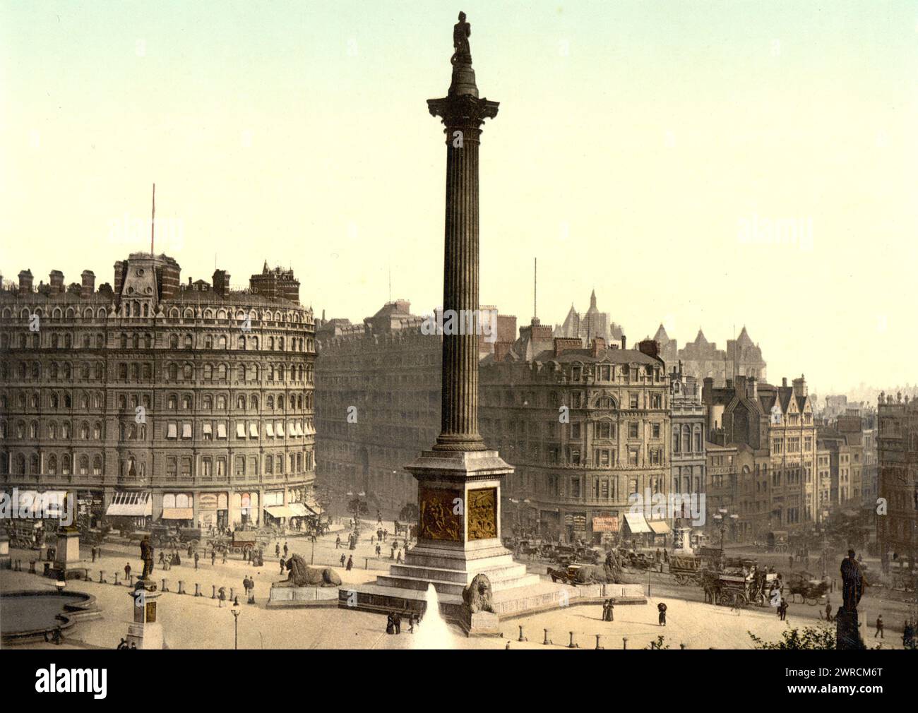 Trafalgar Square, from National Gallery, London, England, between ca ...