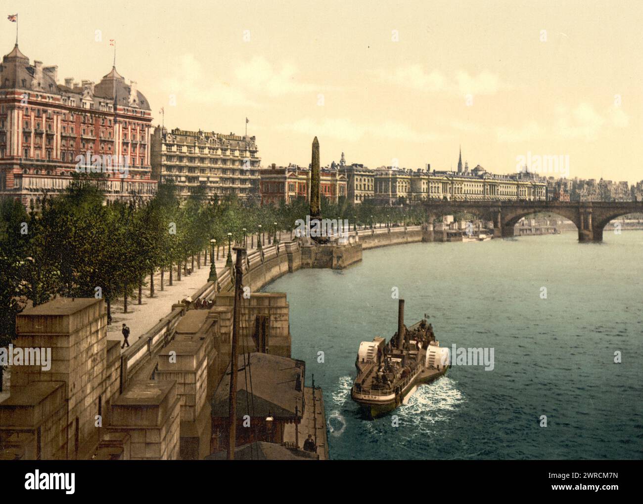 Thames embankment, London, England, Image shows the Victoria Embankment ...