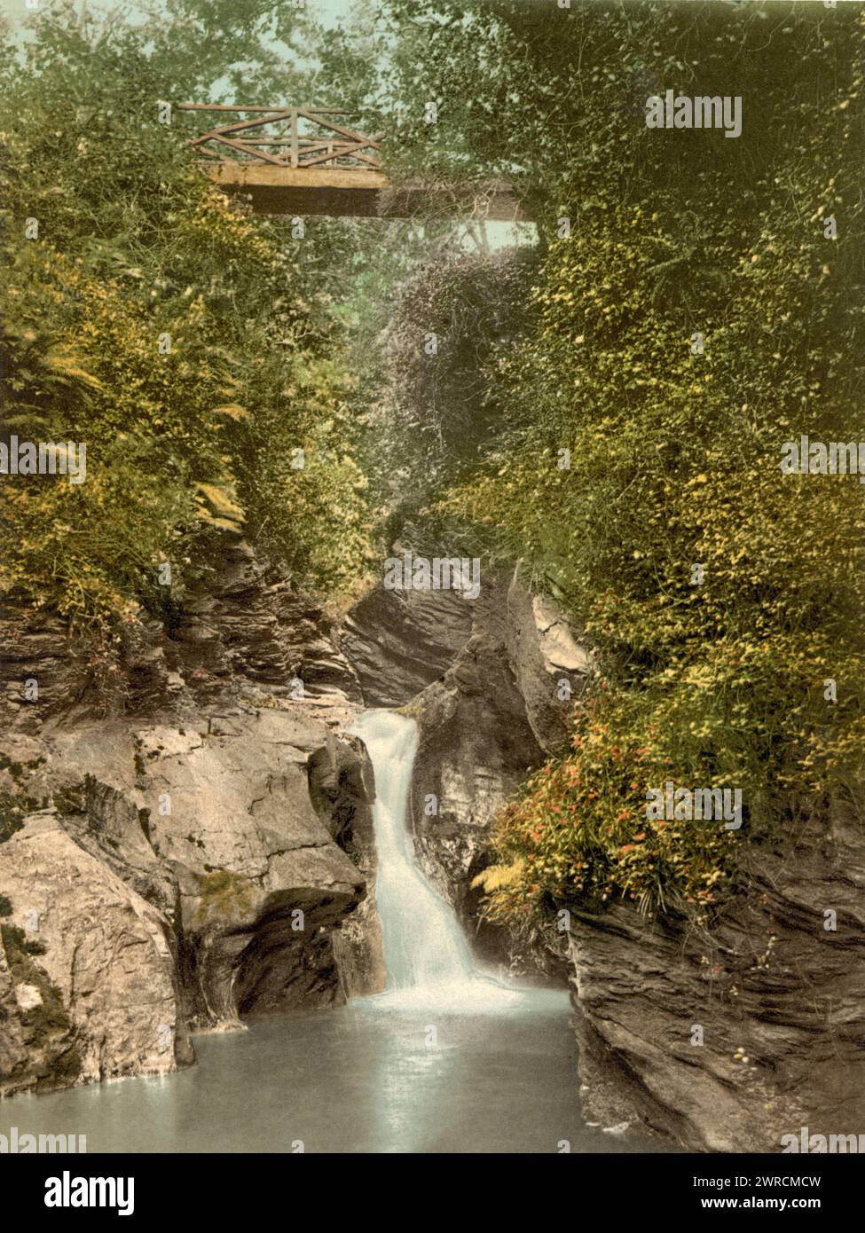 Peel, Glen May Waterfall, Isle of Man, between ca. 1890 and ca. 1900 ...