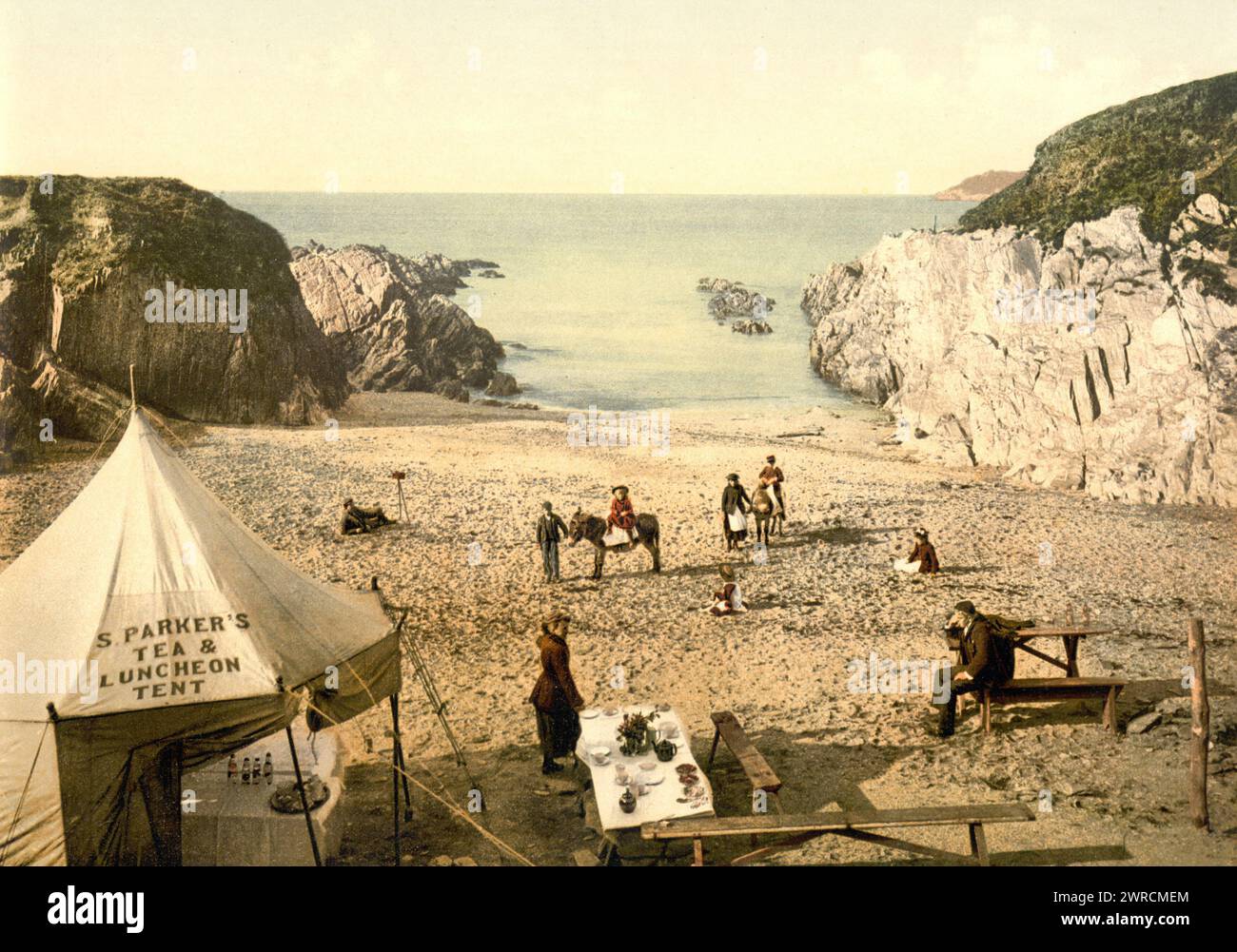 Barricane Shell Beach, Mortehoe, England, between ca. 1890 and ca. 1900 ...