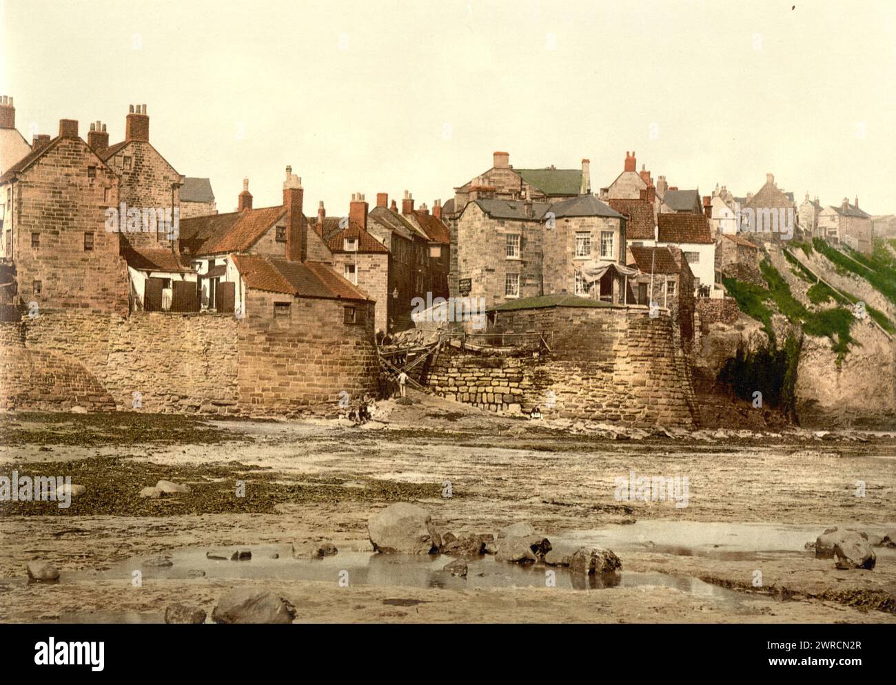 Whitby, Robin Hood's Bay, Yorkshire, England, Image shows a view of the ...