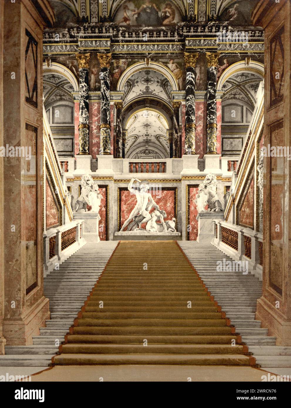 The Museum of Arts, the staircase, Vienna, Austro-Hungary, between ca ...